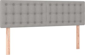 Box spring postel s matrací a LED světle šedá 140x200 cm textil 3133477
