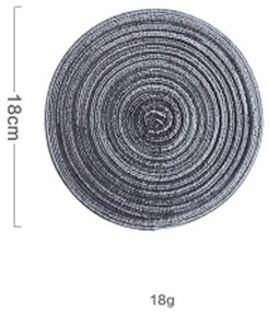 Protiskluzové prostírání na jídelní stůl - 6 ks Varianta: 18 cm šedá