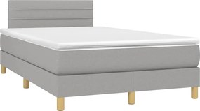Box spring postel s matrací a LED světle šedá 120x190 cm textil 3270095