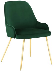 OnaDnes -20% Tmavě zelená sametová jídelní židle MICADONI CADIZ