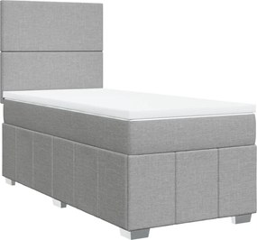 Box spring postel s matrací světle šedá 80 x 200 cm textil 3291488