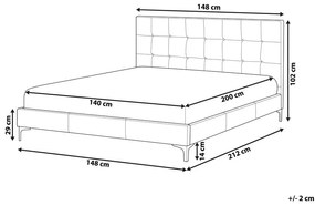 Postel z ekokůže 140 x 200 cm béžová a šedá AMBERT Beliani