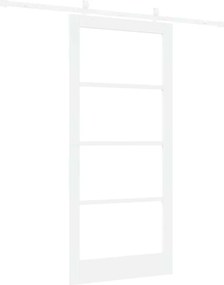 Posuvné dveře 93 x 202 cm Masivní borové dřevo a sklo Bílá 3332260