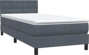 Box spring postel s matrací tmavě šedá 80x220 cm samet 3316618
