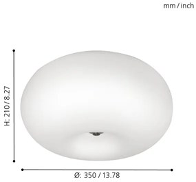 EGLO 86812 - Stropní svítidlo OPTICA 2xE27/60W/230V opálové sklo