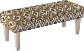 Dlouhá lavička 100x40cm barva vícebarevná látka pletený vzor, vzorované