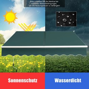 Costway Skládací markýza s UV a vodě odolným materiálem a klikou – 2,5 × 2 m