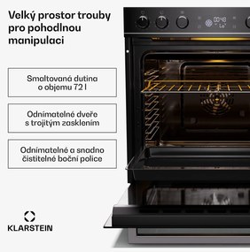 Klarstein Set trouby a indukční varné desky ControlSync, 9 funkcí, 4 varné zóny, objem 72 l