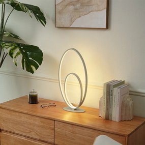 Designová stolní lampa béžová vč. LED 3-stupňové stmívání - Boomerang