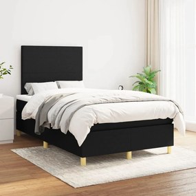 Box spring postel s matrací černá 120x200 cm textil 3142163