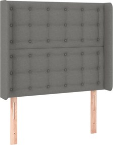 Box spring postel s matrací a LED tmavě šedá 80 x 200 cm textil 3139150