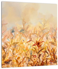 Obraz - Listy v barvách podzimu, olejomalba (30x30 cm)