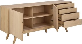 Komoda Marte 180 cm dub bělený