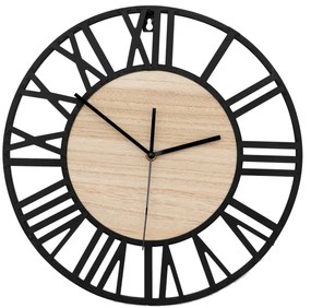Nástěnné hodiny DATLO 35 cm černé/hnědé