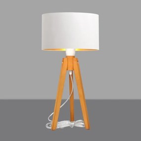 Stolní lampa ALBA 1xE27/15W/230V bílá/zlatá/dub