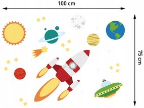 Nálepky na zeď COSMOS UFO - planety 100x75