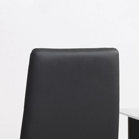 HOMCOM Sada 4 Jídelních Židlí, Křeslo do Kuchyně s Opěrkou, Umělá Kůže, Polstrované Křeslo s Opěrkou pro Nohy, Židle do Obývacího Pokoje, Židle se Oc…