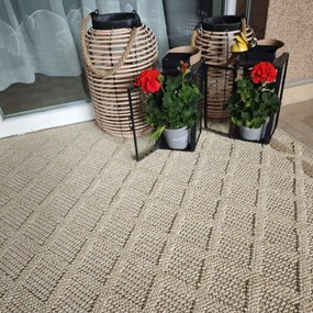 Ayyildiz, Kusový koberec Patara 4953 Beige – na ven i na doma, 80x150, béžová, chodba / předsíň