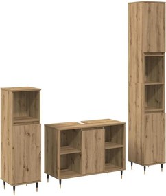 Sada koupelnového nábytku 3 ks Artisanový dub 30 x 30 x 180 cm 3378514