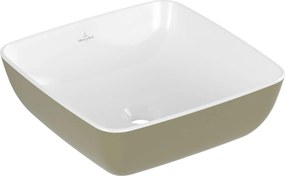 Villeroy & Boch Artis - Umyvadlo na desku, 41x41 cm, bez přepadu, bez otvoru pro baterii, Sage Green 417841BCS8