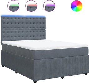 Box spring postel s matrací tmavě šedá 160x200 cm samet 3294695