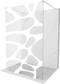 Mexen Kioto, sprchová zástěna Walk-In 100 x 200 cm, 8mm čiré sklo bílý vzor, ​​broušená ocel profil, 800-100-002-97-97