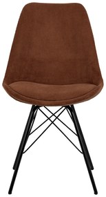 Čalouněná židle v industriálním stylu Manšestr Hnědá FLYS
