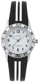 Černobílé sportovní odolné dětské chlapecké vodotěsné hodinky JVD J7187.3 - 10ATM