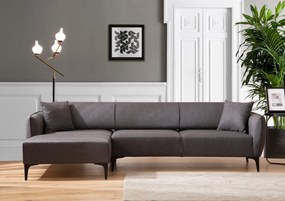 HANAH HOME rohová pohovka BELISSIMO vlevo tmavě šedá 560ARE1801