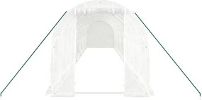 Skleník s ocelovým rámem bílý 24 m² 12 x 2 x 2 m 3188032