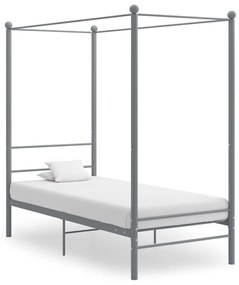 Rám postele s nebesy šedý kovový 90 x 200 cm - Default Title