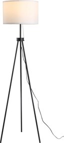 HOMCOM Stojací lampa Moderní stojací lampa E27, ocel a polyester, černobílá, 37x37x152cm, stylové osvětlení do obývacího pokoje a ložnice | Aosom.de