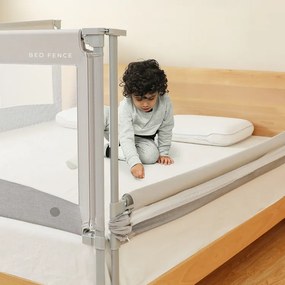 Zábrana na postel Monkey Mum® Economy - 180 cm - světle šedá