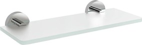 Sapho Sapho, X-ROUND skleněná police 200mm, chrom/mléčné sklo, XR009-02