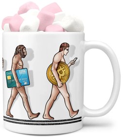 Hrnek Bitcoin evolution (Náplň hrníčku: Marshmallow)