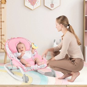 Costway 2 v 1 Baby houpačka skládací přenosná dětská houpačka s 3-nastavitelná