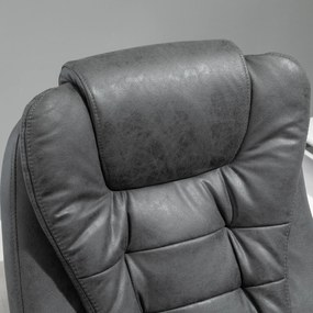 Kancelářská židle Vinsetto s masážní a vyhřívací funkcí, ergonomická, 6 masážních bodů, podnožka, dálkové ovládání, polyester, 65 x 160 x 104 cm, šedá