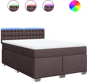 Box spring postel s matrací tmavě hnědá 140x200 cm textil 3288228