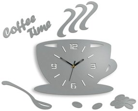 Nástěnné hodiny Coffee světle šedé