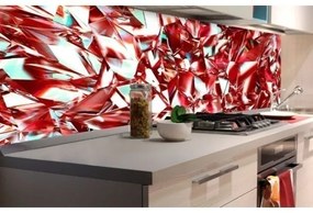 DIMEX | Fototapeta do kuchyně Červený krystal KI-180-071 | 180 x 60 cm | červená, bílá