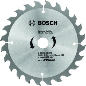 Bosch Eco for Wood 160x2,2/1,4x20 36 zubů 2608644374 Dostupné varianty: Pilový kotouč Bosch Eco for Wood 160x20 mm/24z.
