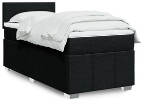 Box spring postel s matrací černá 90x200 cm textil 3286946