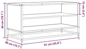 TV skříňka černá 91 x 40 x 46 cm kompozitní dřevo a kov