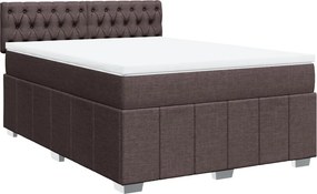 Box spring postel s matrací tmavě hnědá 140x200 cm textil 3287101