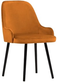 OnaDnes -20% Oranžová sametová jídelní židle MICADONI FLINT