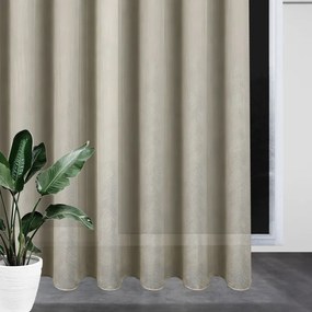 Záclona/Závěs  béžovo-hnědá Linen Mist s efektem lnu a olůvkem Ervi 4451