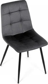 Jídelní židle šedá látka čtyřnohá kovová černá podnož DCL-X7015 GREY2