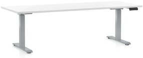 Výškově nastavitelný stůl OfficeTech D, 200 x 80 cm - šedá podnož Barva: Buk