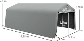 Outsunny Stan pro parkování Autosunny 6,2L x 3,3W x 2,4H m, robustní pozinkovaná ocel, vysokohustotní PE 150 g/m², voděodolný, anti-UV, světle šedý, …