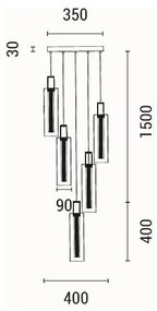 LED Lustr na lanku VIAL LED/38W/230V 3000K